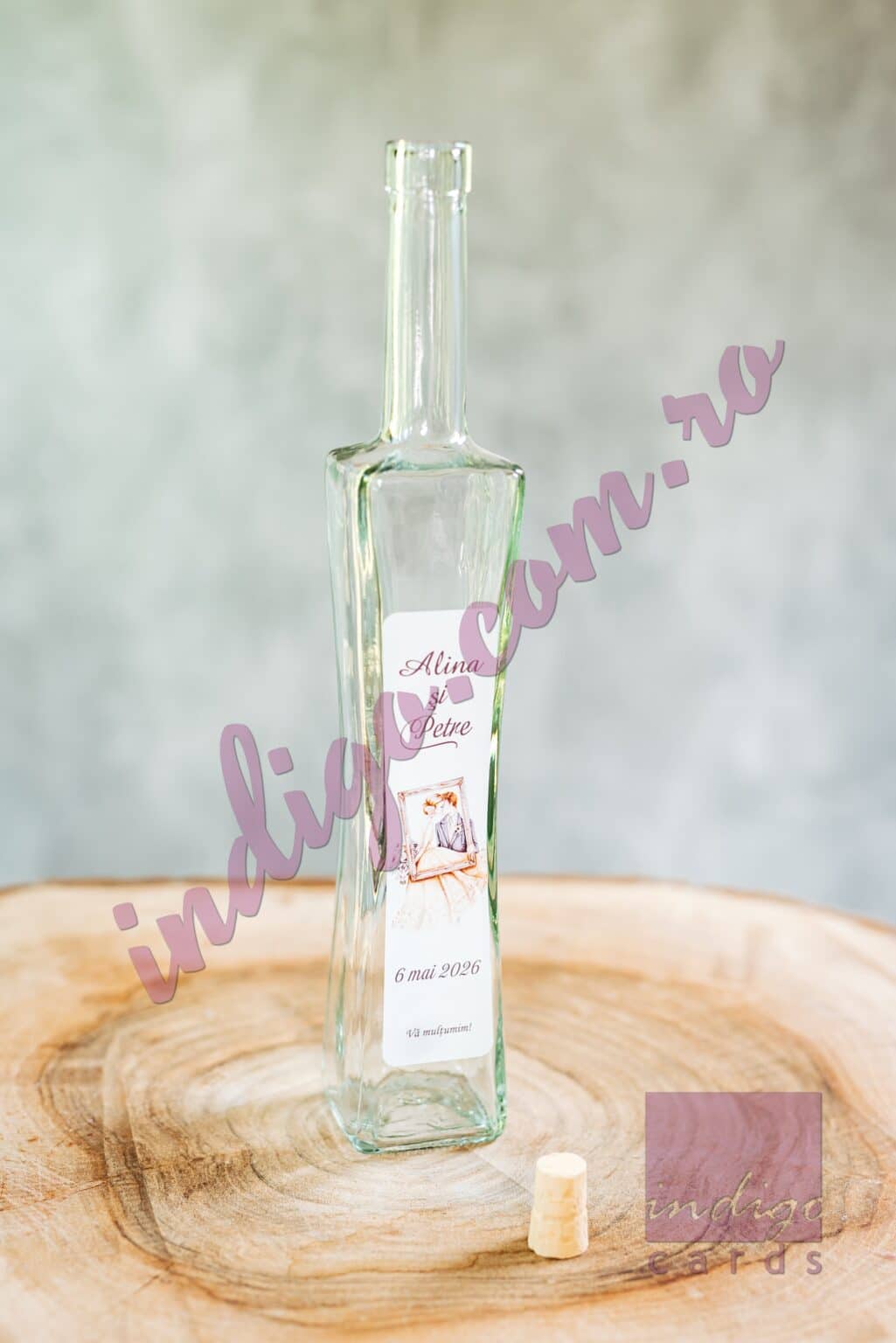 Sticla marturie Nunta GRAND QUADRA 500 ML - Indigo