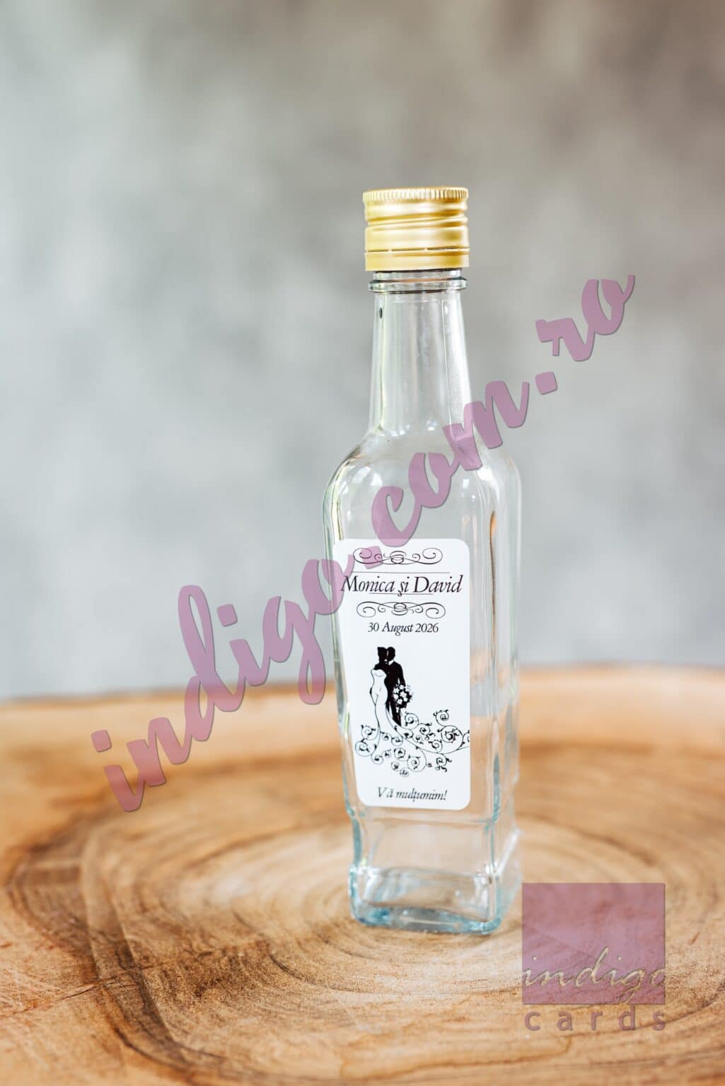 Sticla marturie Nunta UNION 250 ML - Indigo