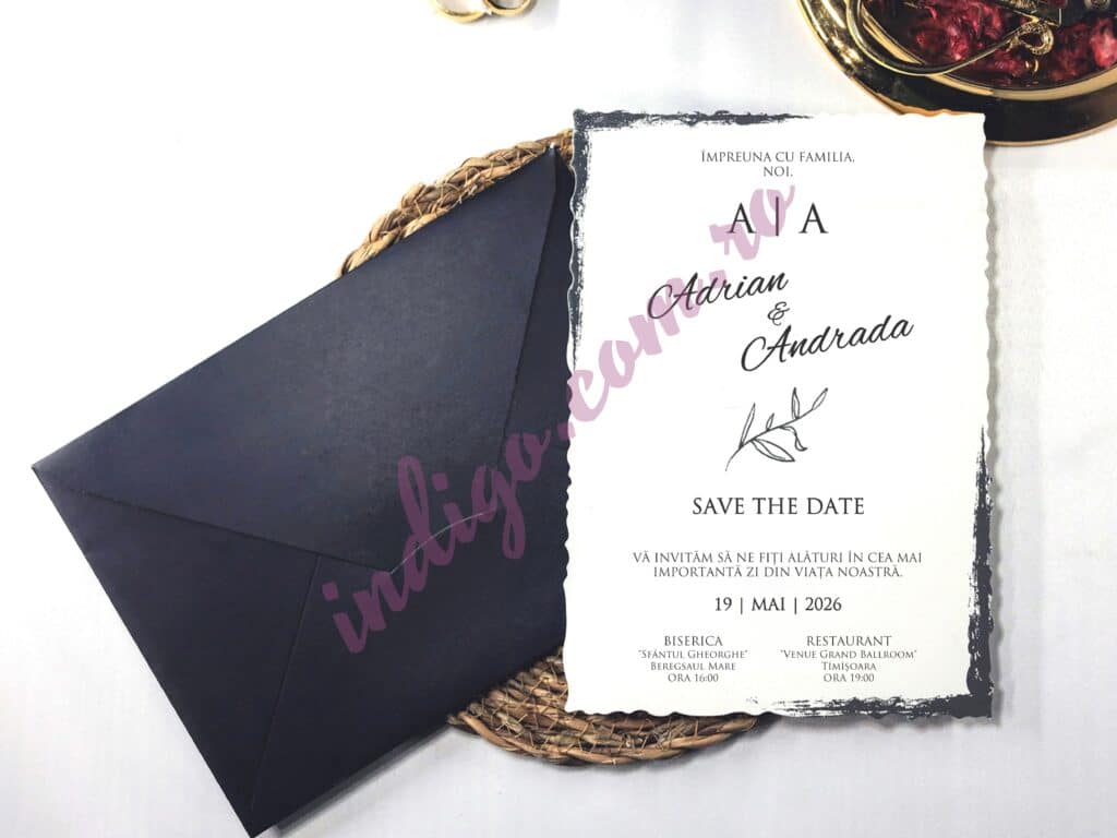 Invitatie de Nunta Eleganta - cod 2426 P - Indigo