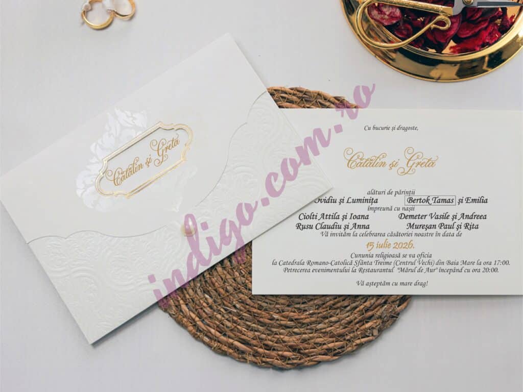 Invitatie de Nunta cu motiv Elegant – Cod 2444 P - Indigo