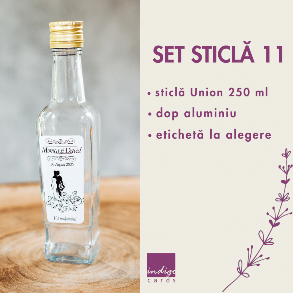 Sticla marturie Nunta IKONA 250 ML - Indigo